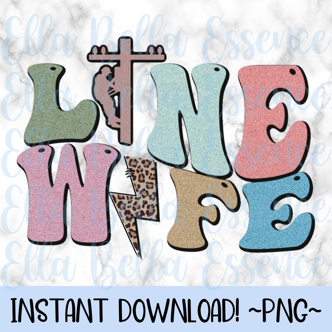 Line Wife Png, Retro Life Wife Sublimation Design, Faux Glitter Design ...