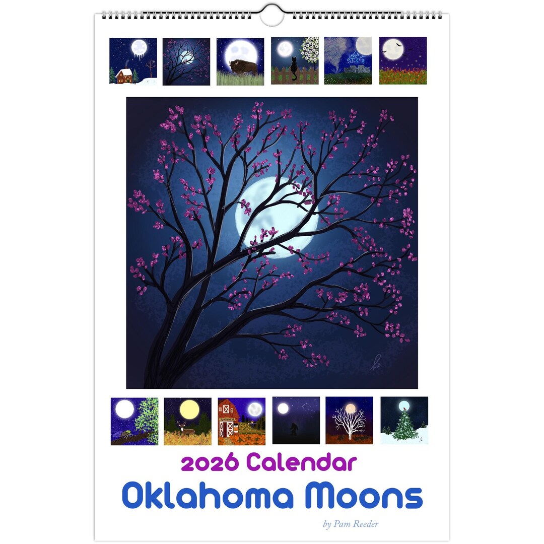 2026 Oklahoma Moons Calendar With Art by Pam Reeder - Etsy