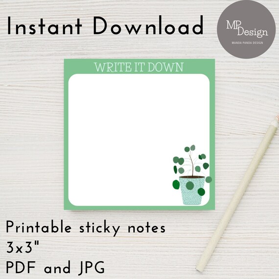 Printable Instant Download Plant Notepad Printable Plant | Etsy