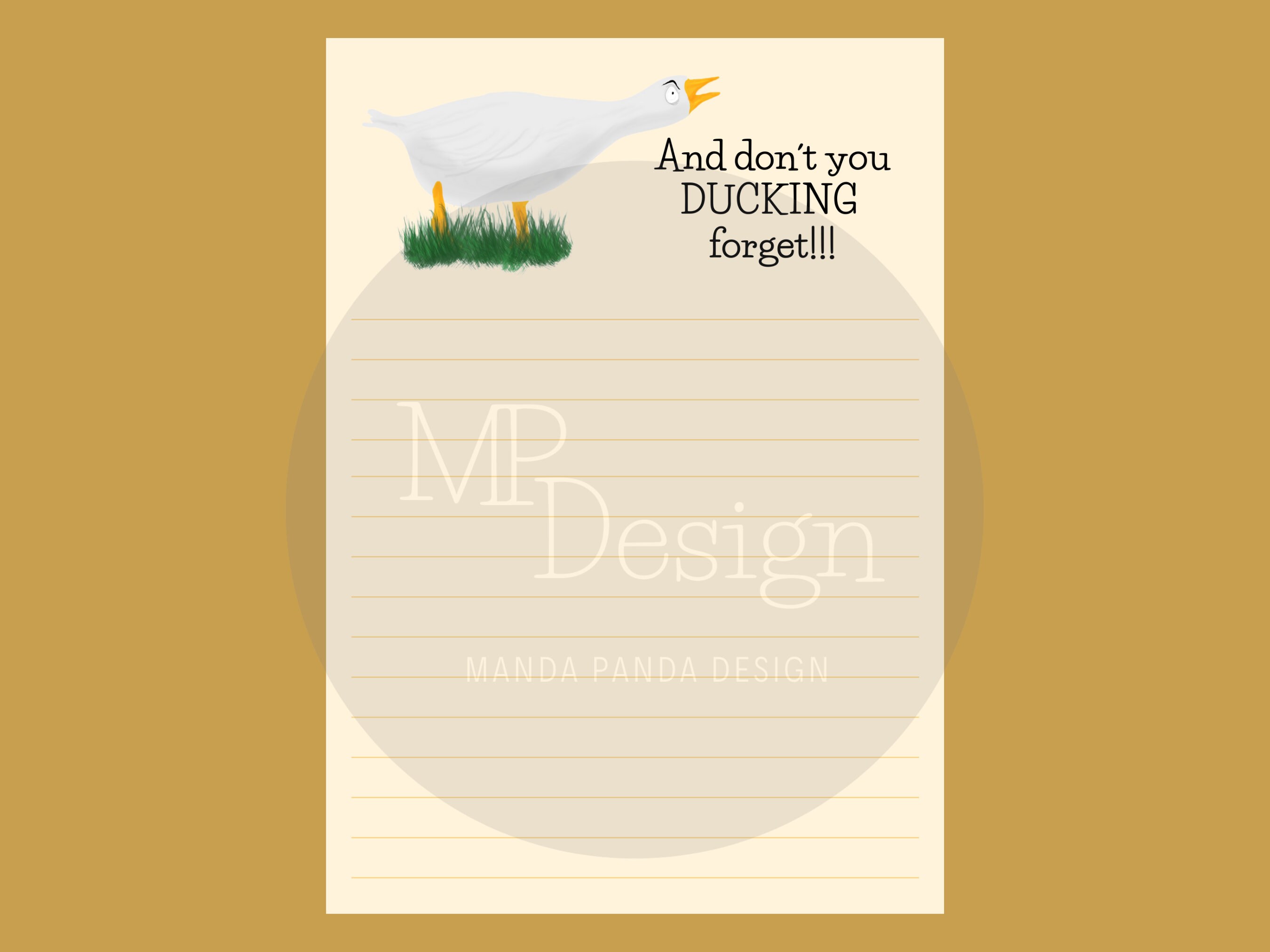 Printable Duck Note Bundle Instand Download Goose Notepad - Etsy