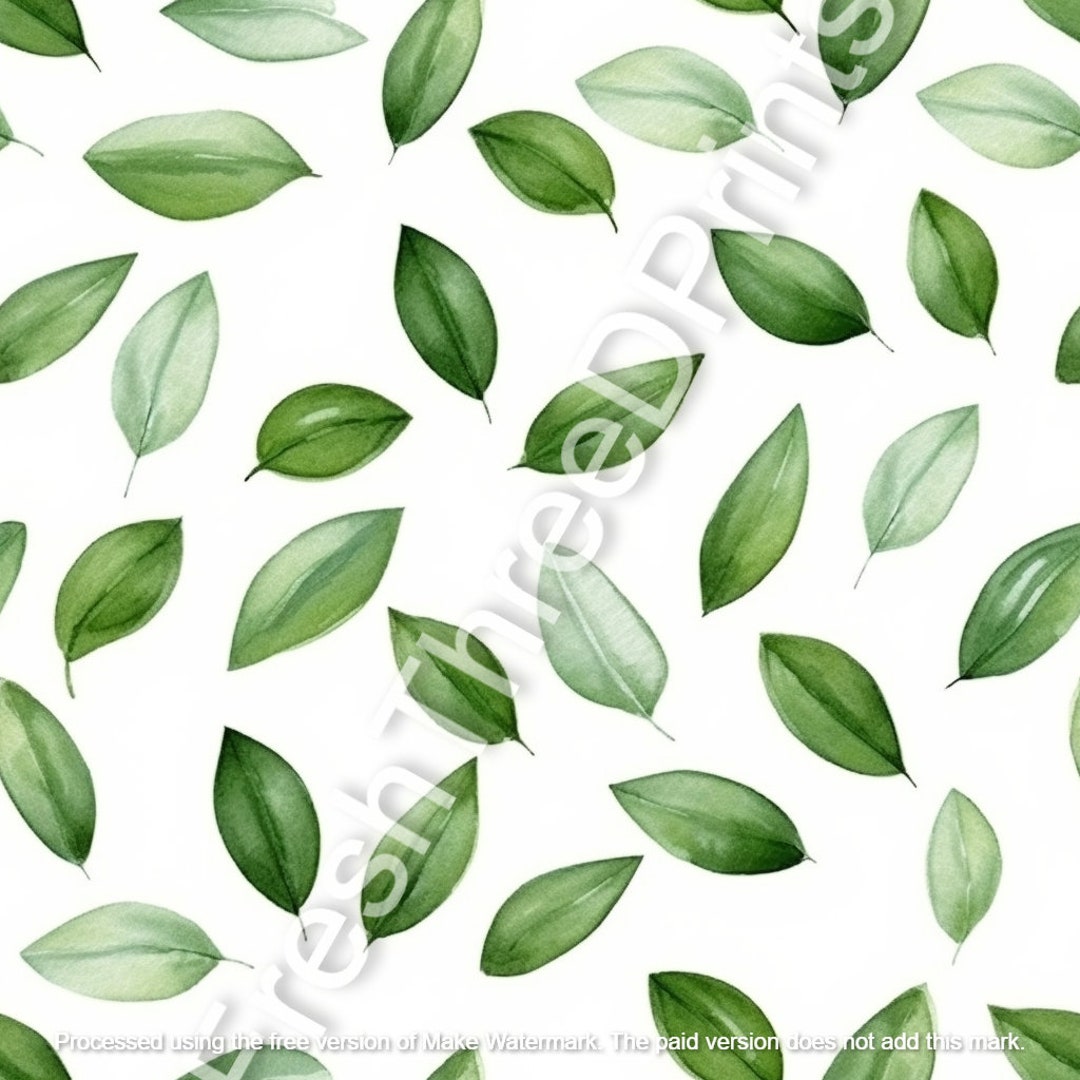 Green Leaf Seamless Tile Pattern Digital Download for Background ...