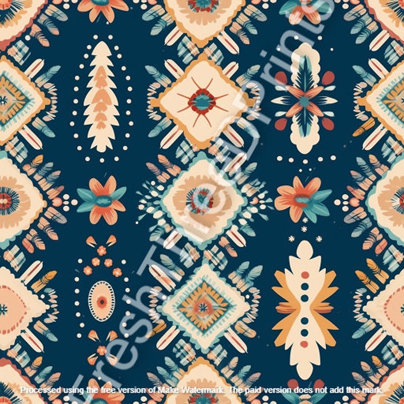Bohemian Boho Inspired Tile Pattern Digital Download for Background ...