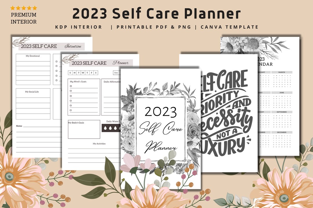 Printable Digital Download 2023 Calender Self Care Planner Self Care ...