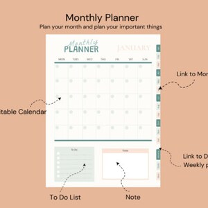 Undated Goodnotes Planner, Monthly Digital Planner, Goodnotes Template ...