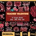 Teacher Valentine Bundle SVG 20 Designs Bundle, 20 Designs, Valentine's ...