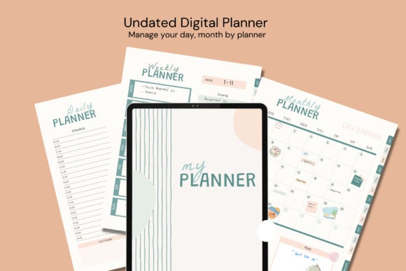Undated Goodnotes Planner, Monthly Digital Planner, Goodnotes Template ...