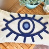 Embroidered Evil Eye Pillow, Punch Needle Throw Pillow Cover, Colourful ...