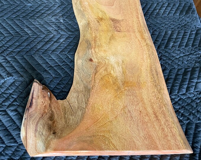 Raw Mango Slab~ 40"l X 10.5-15"w Live Edge ~ Kiln Dried Wood ~ Coffee ...