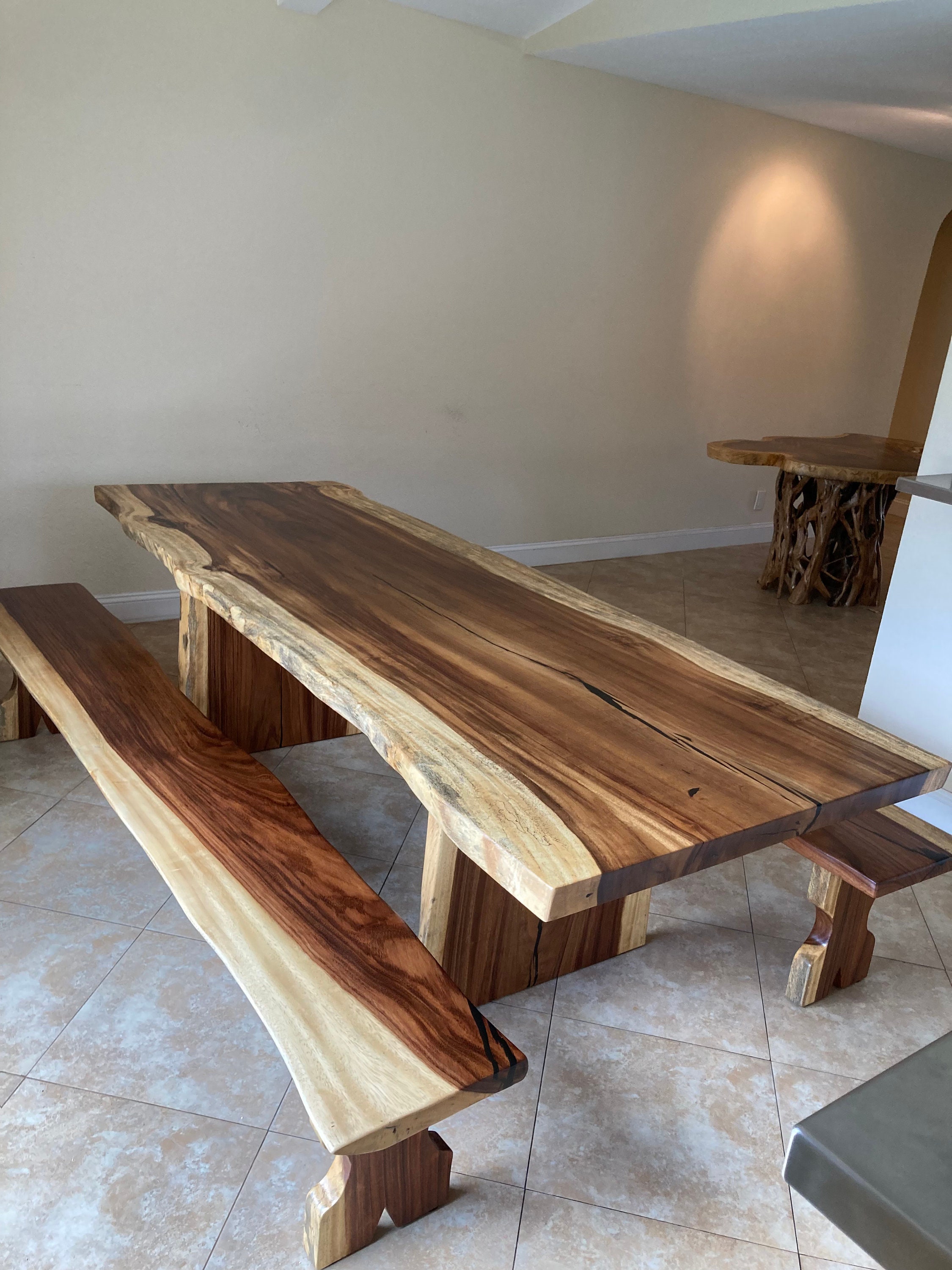 Live Edge Dining Tables~ Custom Monkey Pod Slabs~ Handmade! - Etsy