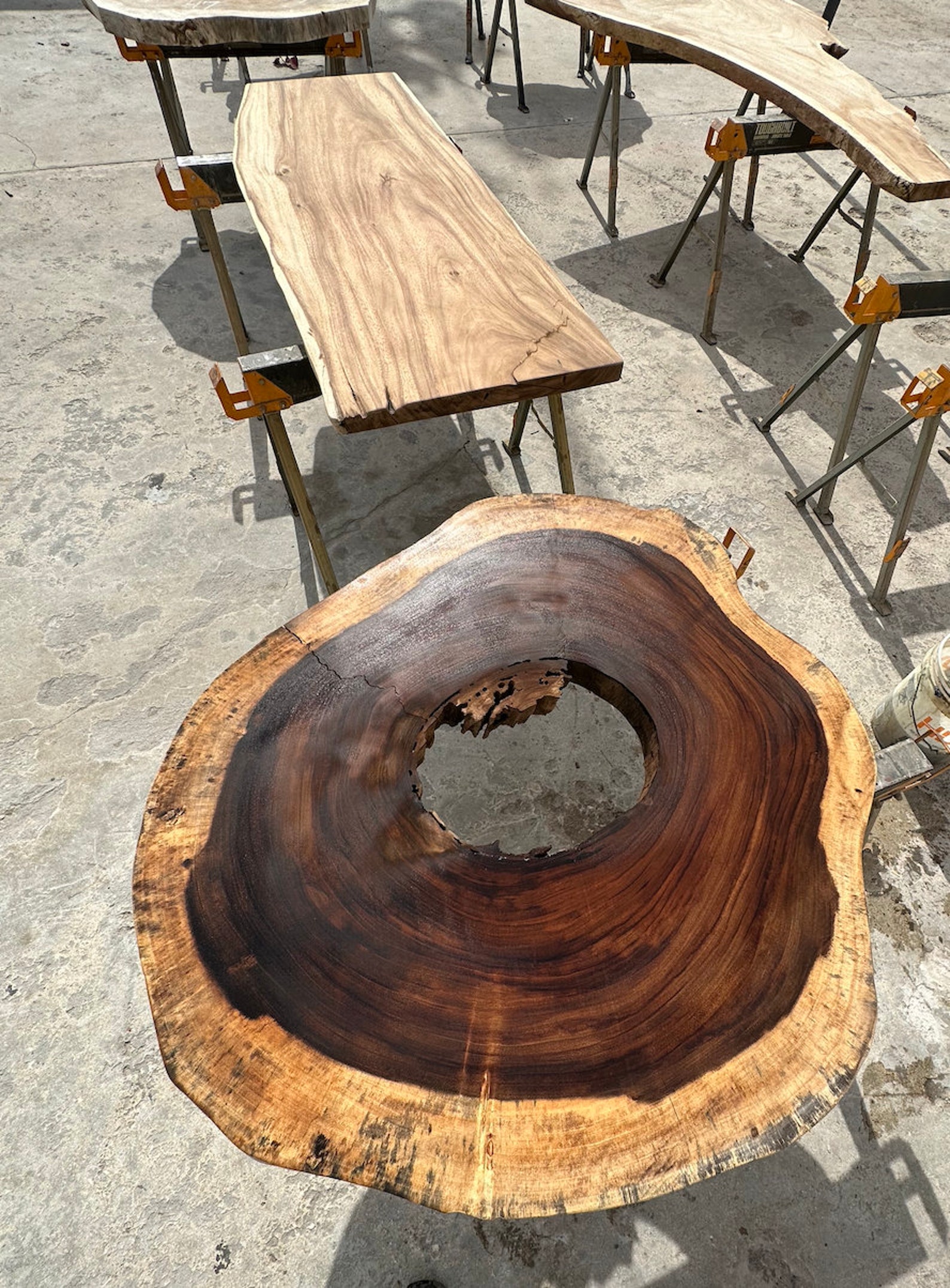 Monkey Pod - Round Wood - Coffee Table - Dining Table 45" at 2.75"thick ...