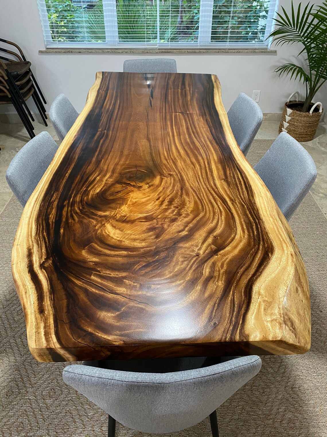 Live Edge Dining Table ~ Kiln Dried~ Custom Monkey Pod Slabs - Etsy