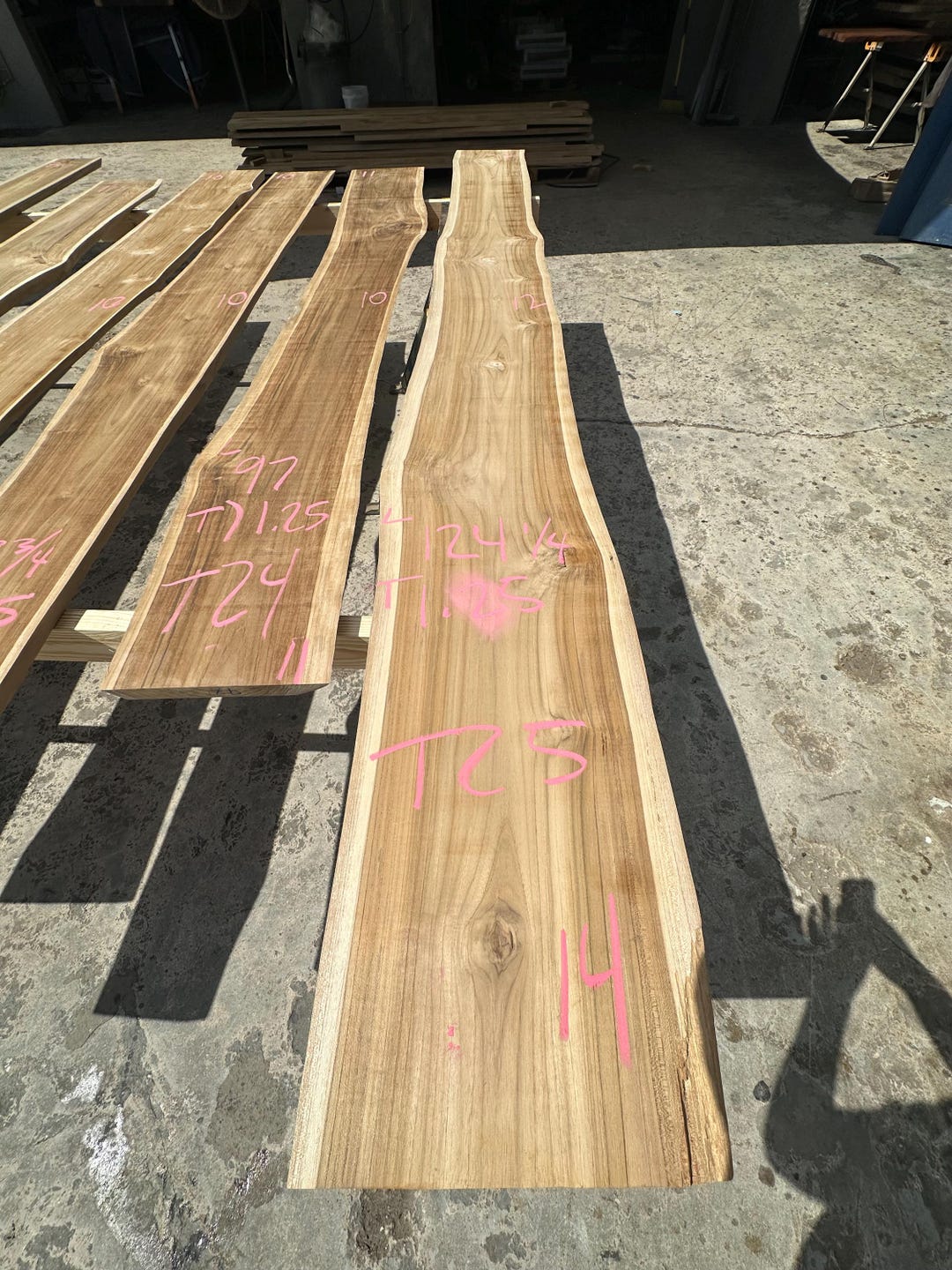 Wood Slab ~ Perfect for Any DIY Project! Teak 124 1/4"l X 12"-14"w at 1 ...