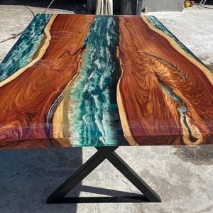 Ocean Theme Tables ~ Live Edge ~ River Table ~epoxy Resin - Etsy