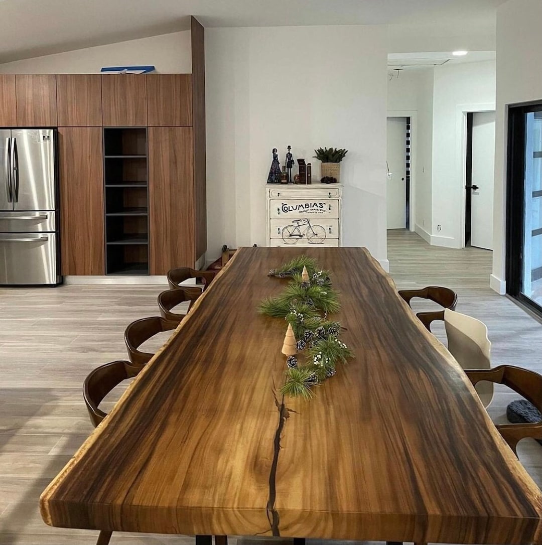 Live Edge Dining Table ~ Kiln Dried~ Custom Monkey Pod Slabs - Etsy