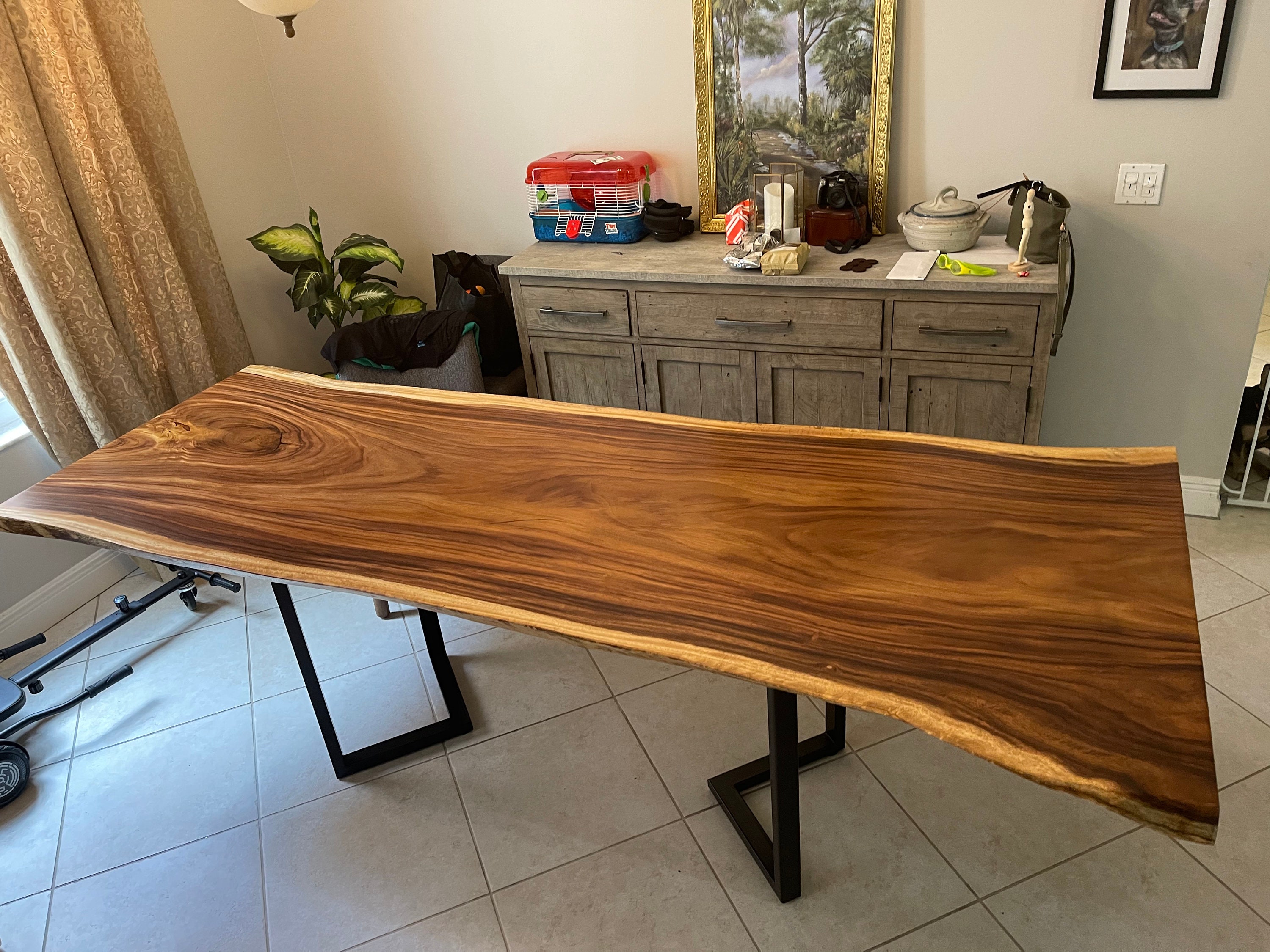 Live Edge Dining Table ~ Kiln Dried~ Custom Monkey Pod Slabs - Etsy