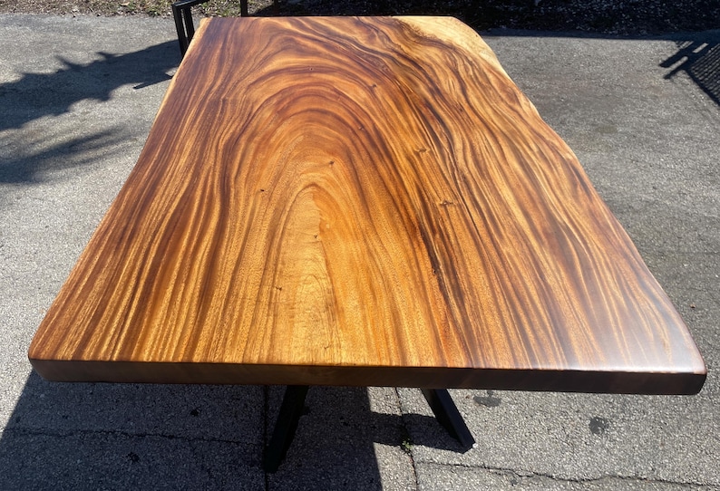 6' Monkey Pod Live Edge Table Slab: Epoxy Filled Reclaimed Wood - Etsy