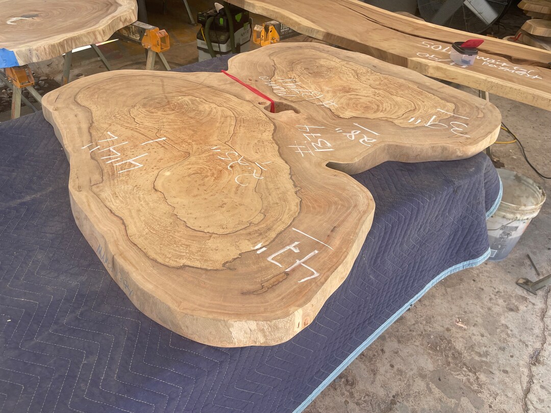 Mango Wood Slab: Kiln Dried Exotic Hardwood (4’4”L X 28-47”W X 2.25 ...