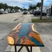 Live Edge Monkey Pod River Table: Blue Epoxy Resin, 7'9" Long - Etsy