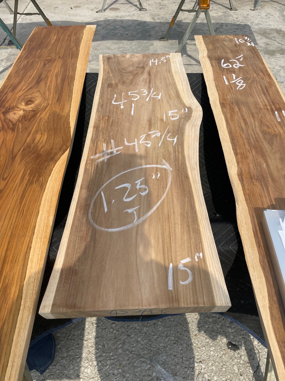 Kiln Dried Wood Slabs Teak Raw DIY Projects 45 3/4L X 14.5-15W at 1.25 Thick - Etsy