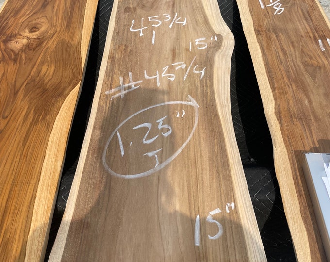 Kiln Dried Wood Slabs ~ Teak ~ Raw ~ DIY Projects 45 3/4”L X 14.5-15”W at 1.25” Thick - Etsy