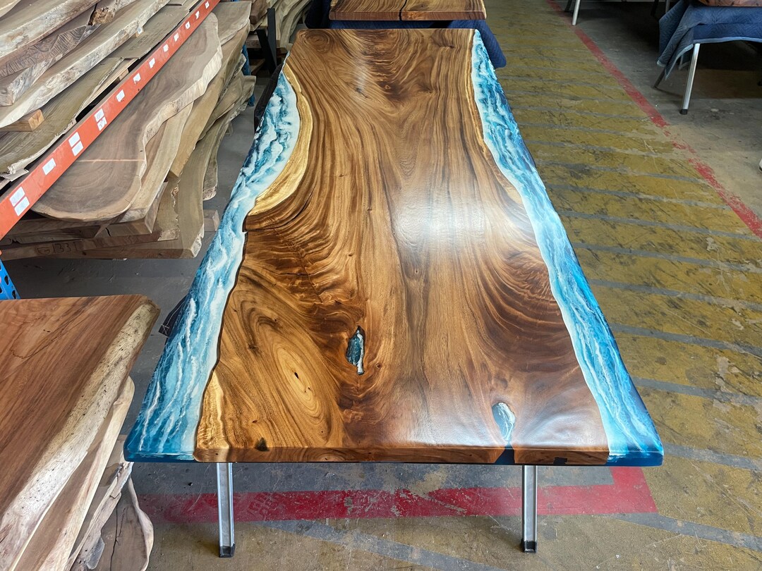 Epoxy Ocean Theme Tables ~ Live Edge ~ River Table ~epoxy Resin - Etsy