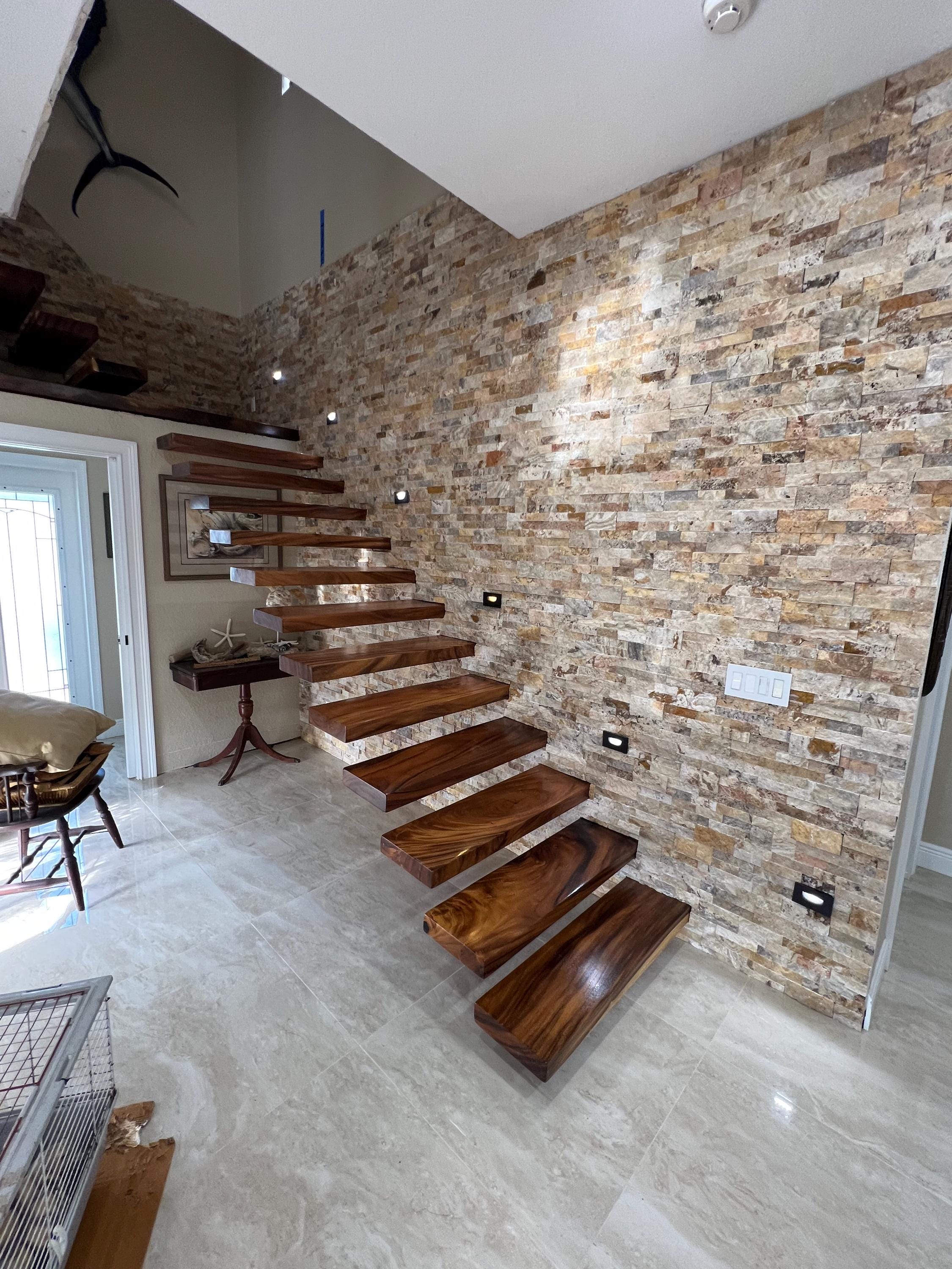 Live Edge Wood Slabs Stairs