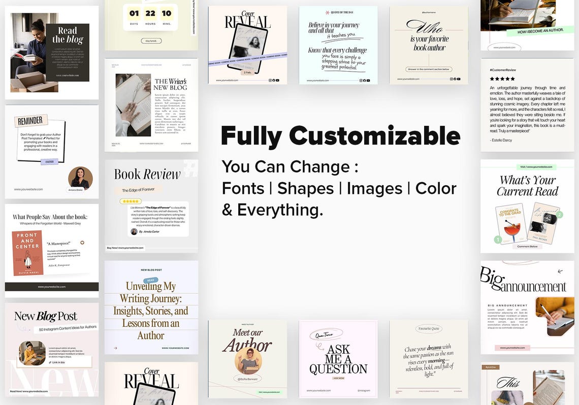 Author Book Writer Templates for Author Book Launch Book Promotion ...