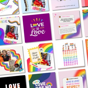 LGBTQ Instagram Post Templates Canva Pride Templates Pride - Etsy