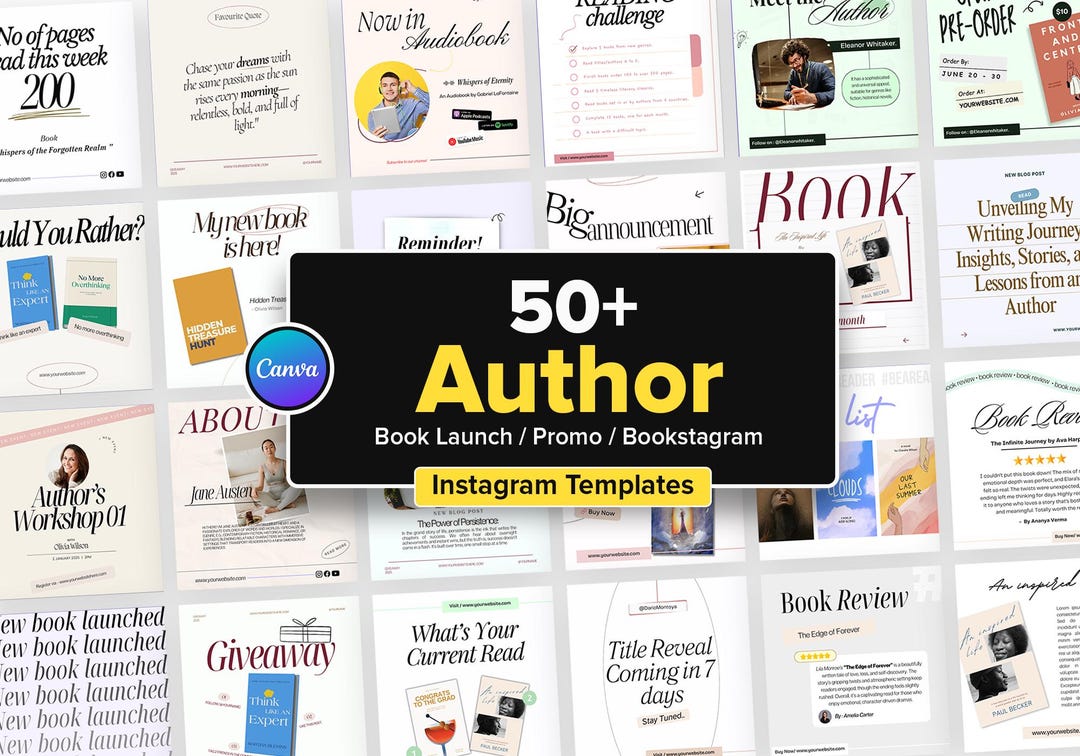 Author Book Writer Templates for Author Book Launch Book Promotion ...