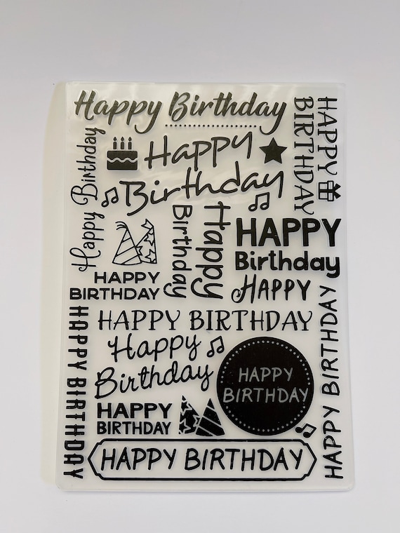Happy Birthday Embossing Folders for DIY Scrapbooking Paper - Etsy
