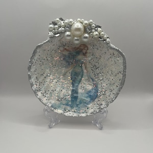 Mermaid Scallop Shell Trinket/ring Dishes/table Decor With Stand - Etsy