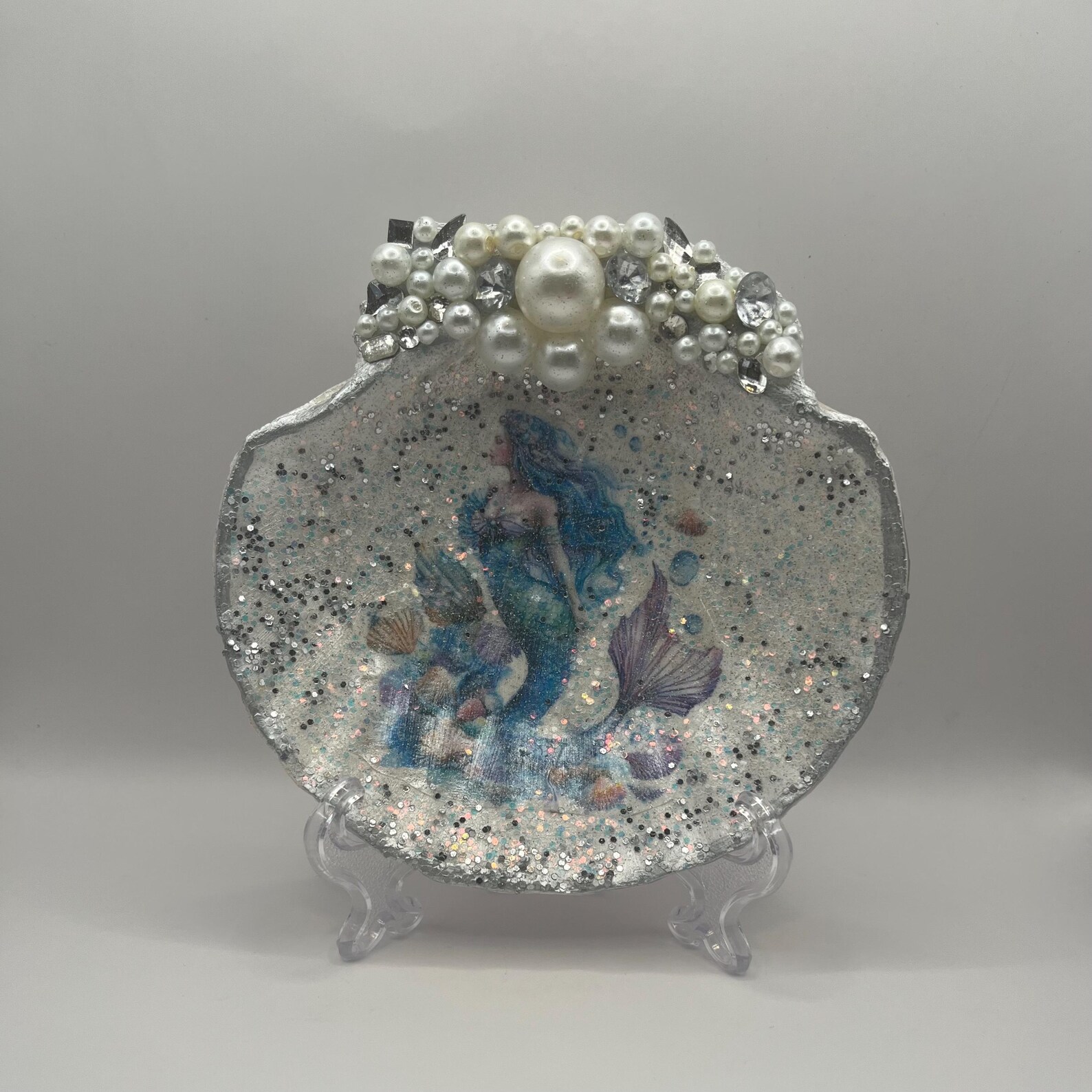 Mermaid Scallop Shell Trinket/ring Dishes/table Decor With Stand - Etsy