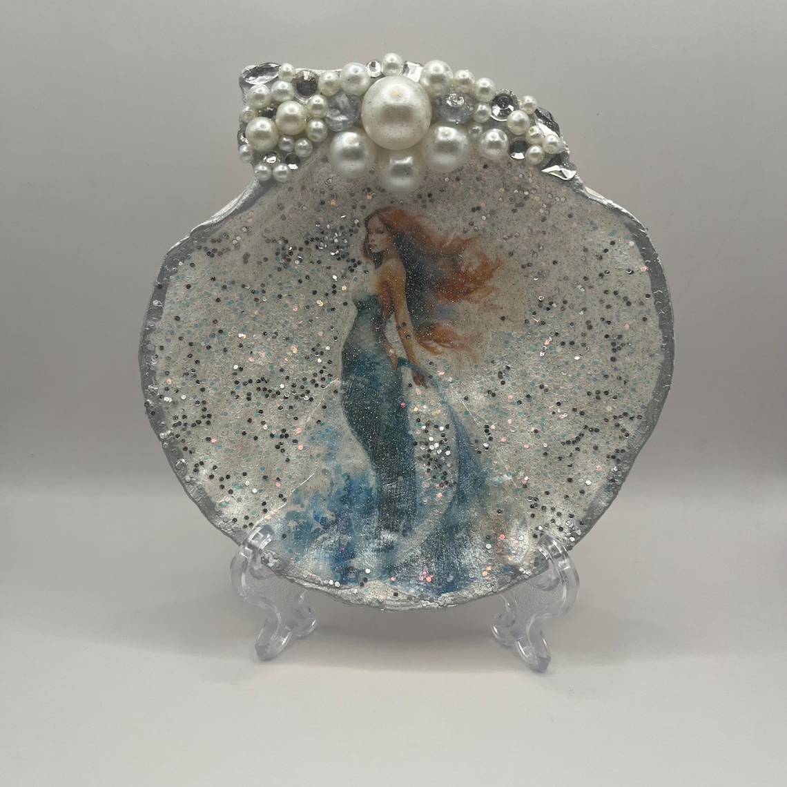 Mermaid Scallop Shell Trinket/ring Dishes/table Decor With Stand - Etsy