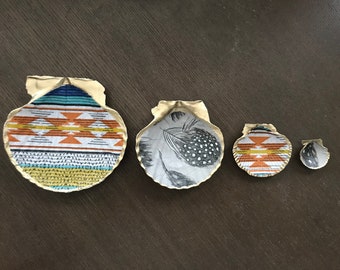 Set of Five Nesting Scallop Shell Trinket Dishes | Etsy