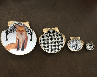 Set of Five Nesting Scallop Shell Trinket Dishes | Etsy