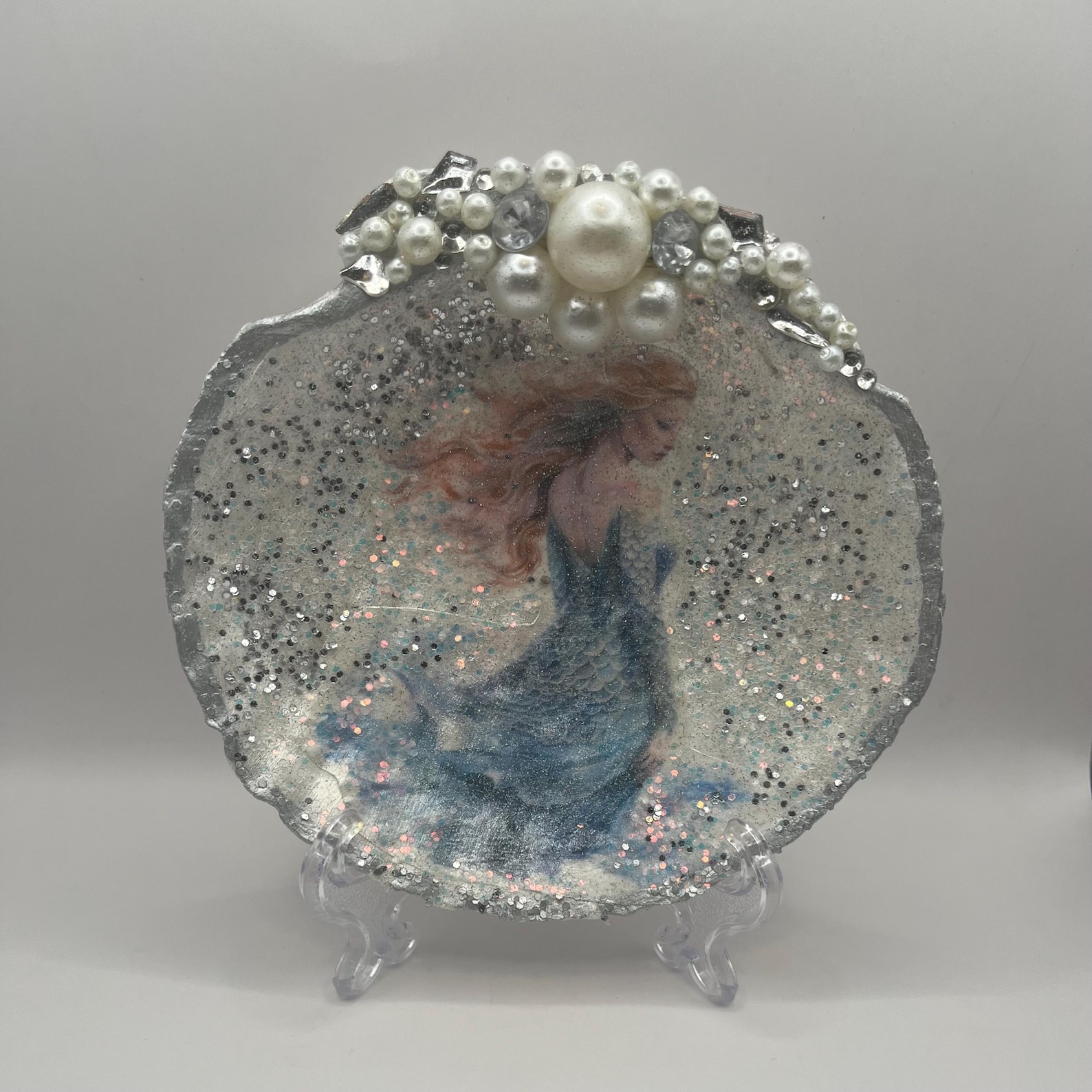 Mermaid Scallop Shell Trinket/ring Dishes/table Decor With Stand - Etsy