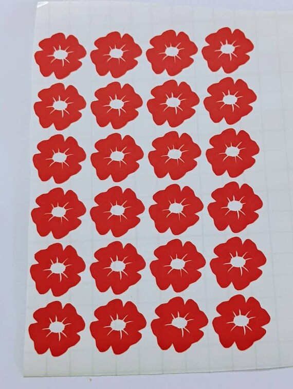 24 36 48 100 Poppy Stickers Remembrance Day Vinyl Decal - Etsy