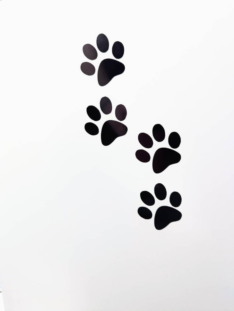 Set of 12 Dog Paws Stickers, Permanent Vinyl Decal, Car Decal, Wall ...