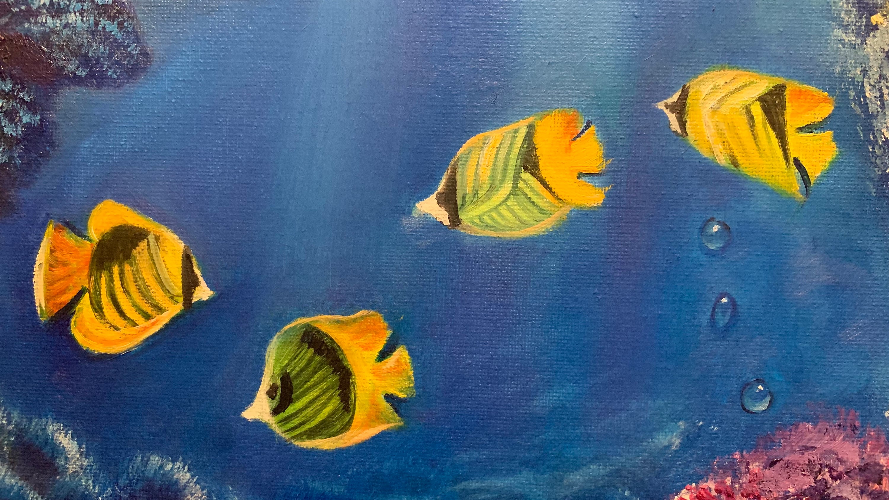 Under the Sea Painting Water Fish Painting Coral Paintings Sea Life Art ...