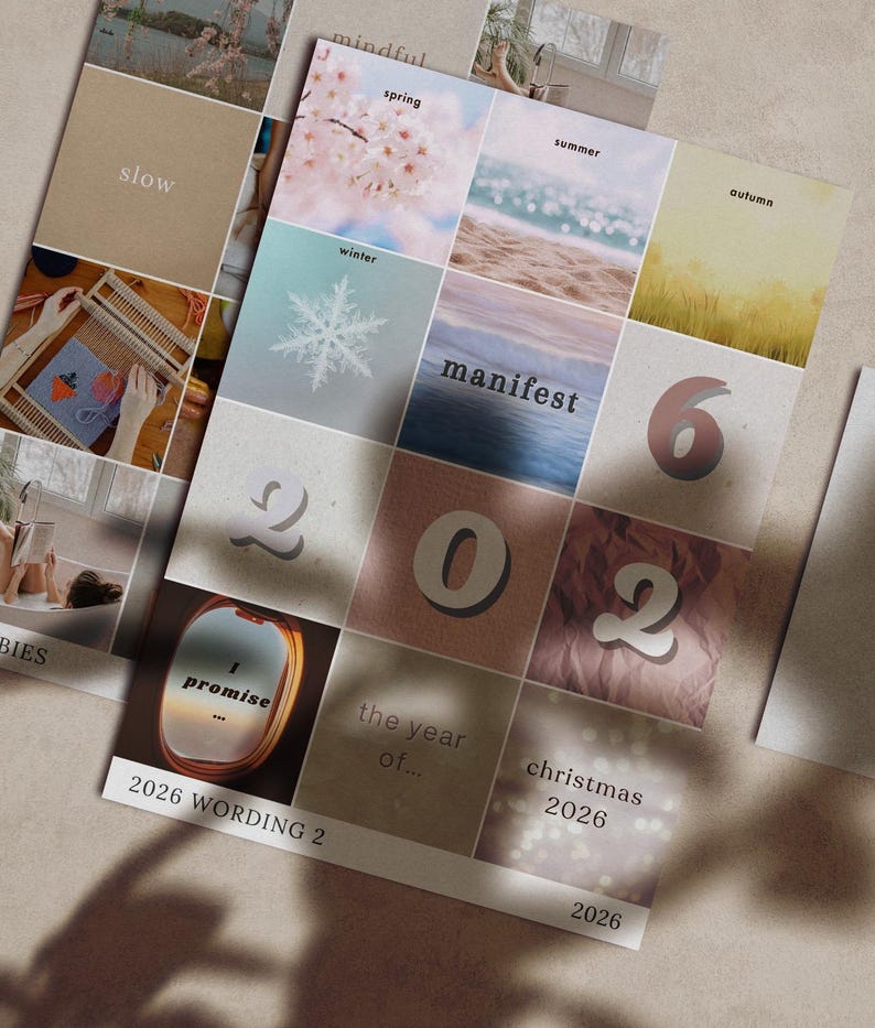 2026 Vision Board Printable Pack - an Aesthetic Collage Kit for ...