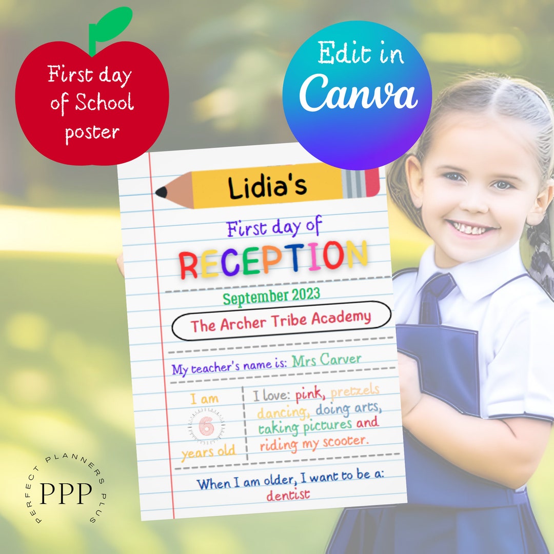 EDITABLE in Canva First Day of School Sign Primary School - Etsy Canada