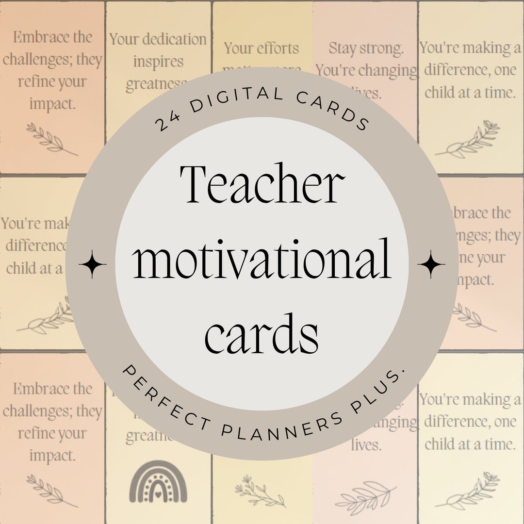 Motivational Cards Teacher Affirmation Teaching - Etsy