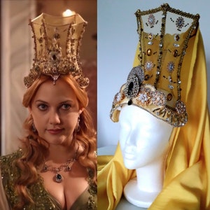 Hurrem Sultan's Big, Main Crown in Her Collection. Golden Yellow High ...