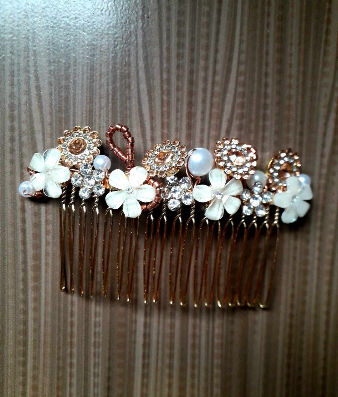 Bridal Headpiece Perfect for Wedding Day, Golden and Copper Color With ...