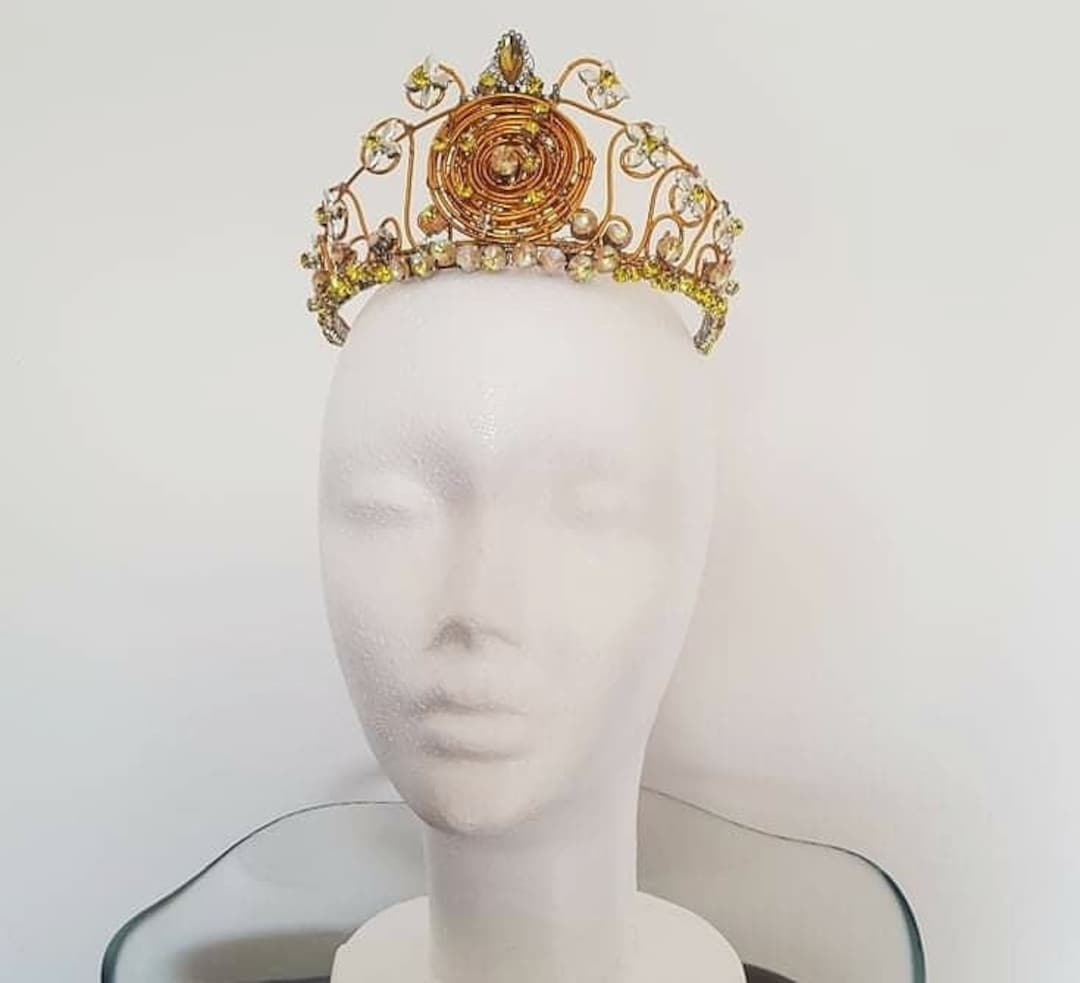 Hurrem Sultan Crown Tiara Golden Yellow Magnificent Century - Etsy