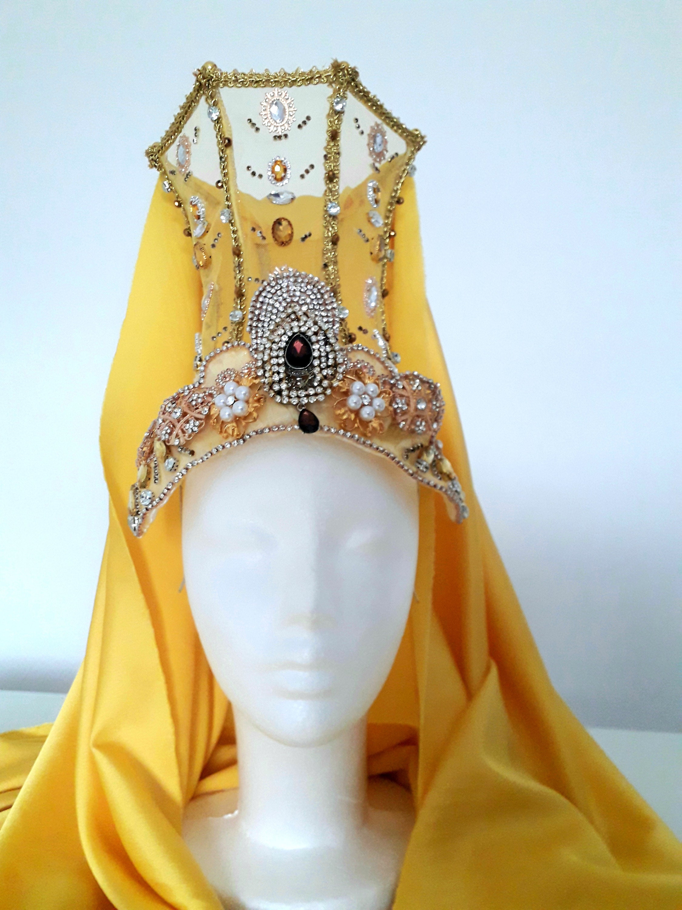 Hurrem Sultan's Big, Main Crown in Her Collection. Golden Yellow High ...