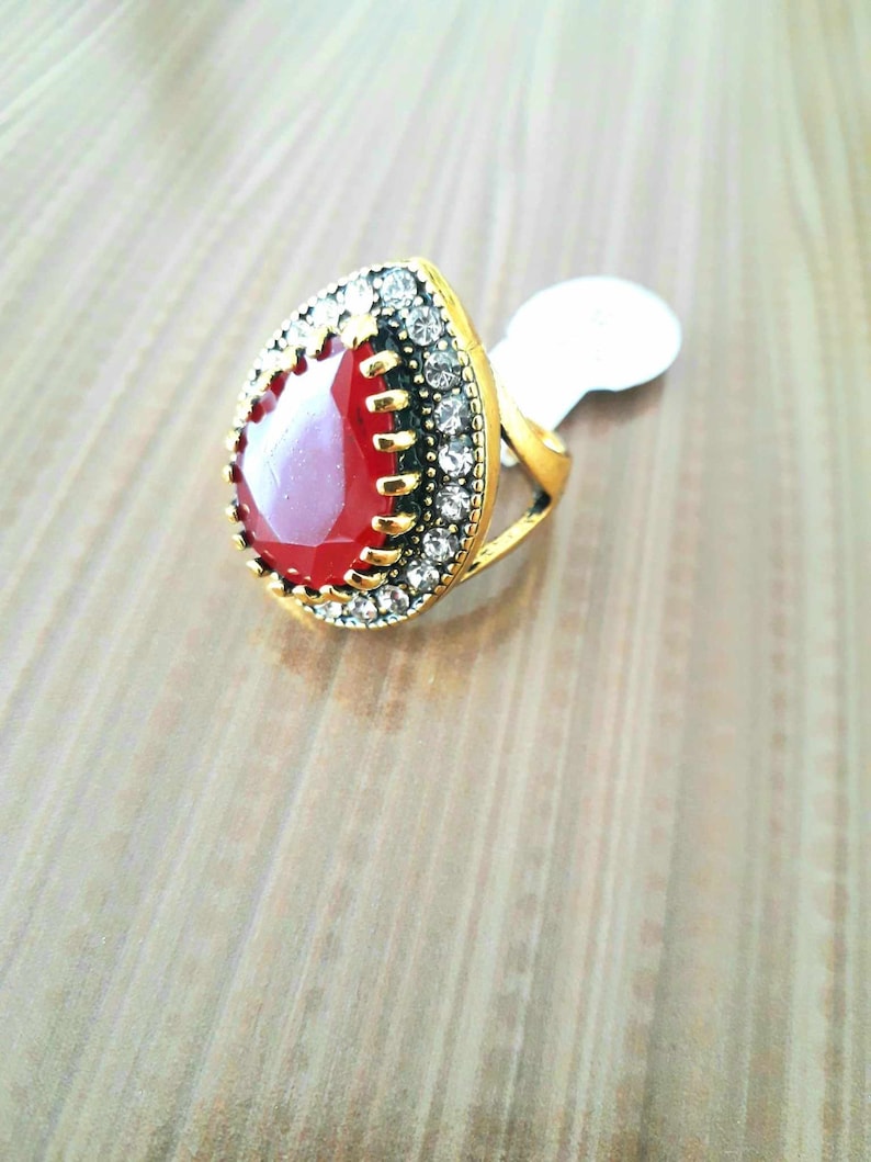 Hurrem Sultan Red Stone Ring - Ottoman Turkish Style - Etsy
