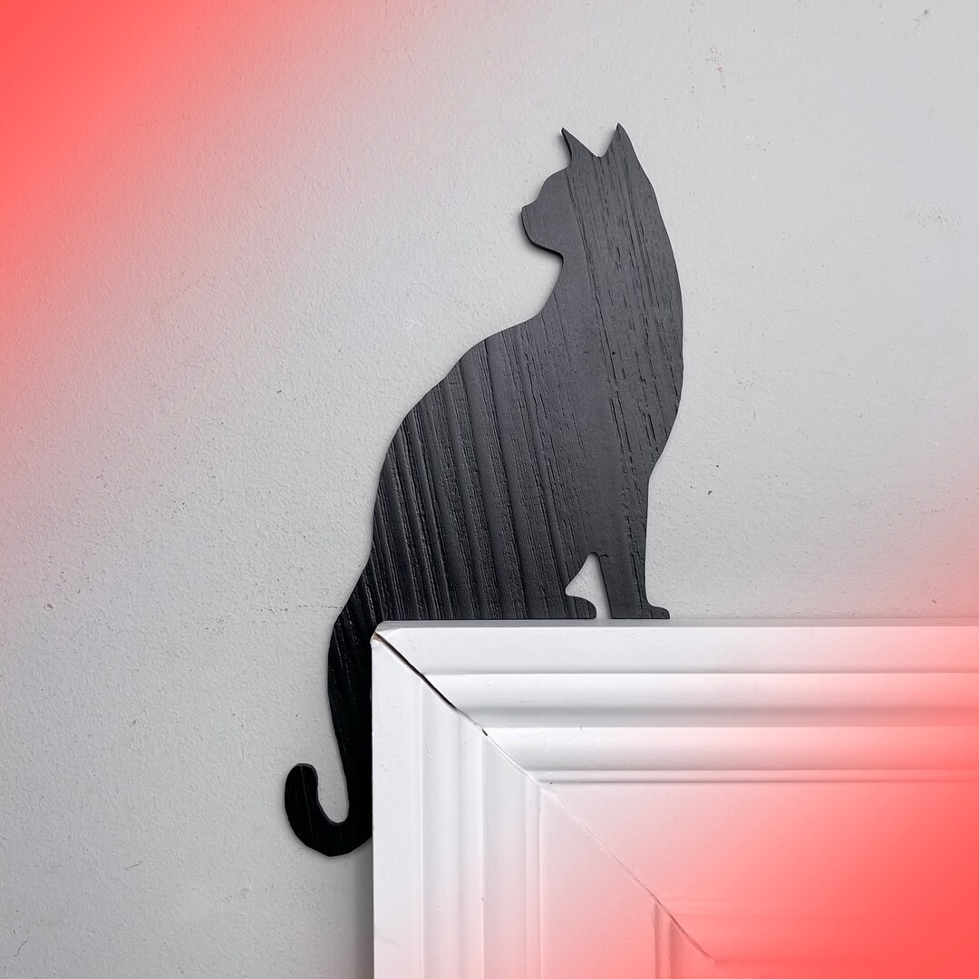 Cat Door Topper, Kitty Cat Door Corner Decor, Farmhouse Cat Cutouts ...