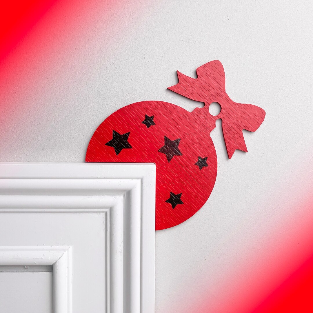 Christmas Ornament Door Corner Sign, Christmas Door Topper Decor ...