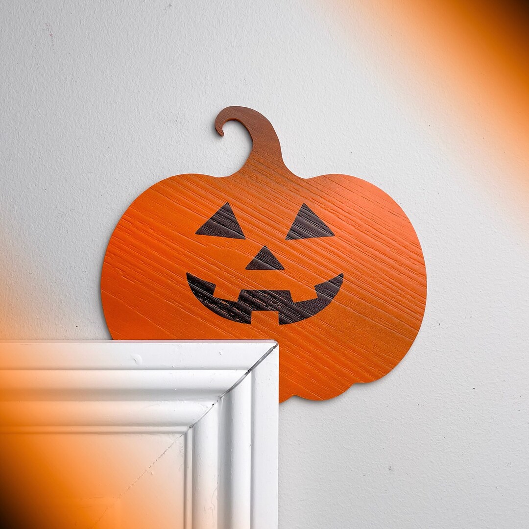 Jack O Lantern Door Topper, Halloween Pumpkin Door Corner Decor, Spooky ...